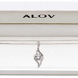 "always my daughter forever my friend" ALOV Jewelry Silver Cubic Zirconia Love Pendant Necklace