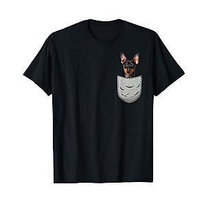 Miniature Pinscher Chest Pocket Minpin T-Shirt