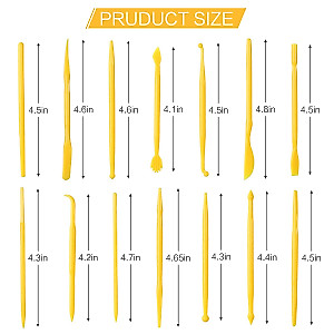 Clay Tools, 14-Piece DIY Plastic Polymer Carving Set Clay Kit Pottery Modeling for Carving, Styling, Embossing, Suitable Beginner