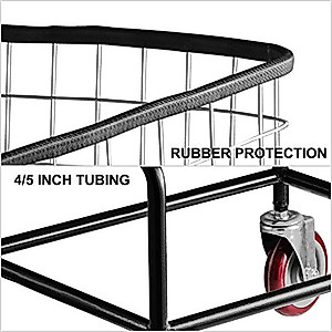 VEVOR Wire Laundry Cart, 2.5 Bushel Wire Laundry Basket with Wheels, 20''x15.7''x26'' Commercial Wire Laundry Basket Cart, Steel Frame With Chrome Finish, 5inch Casters, Wire Cart For Laundry