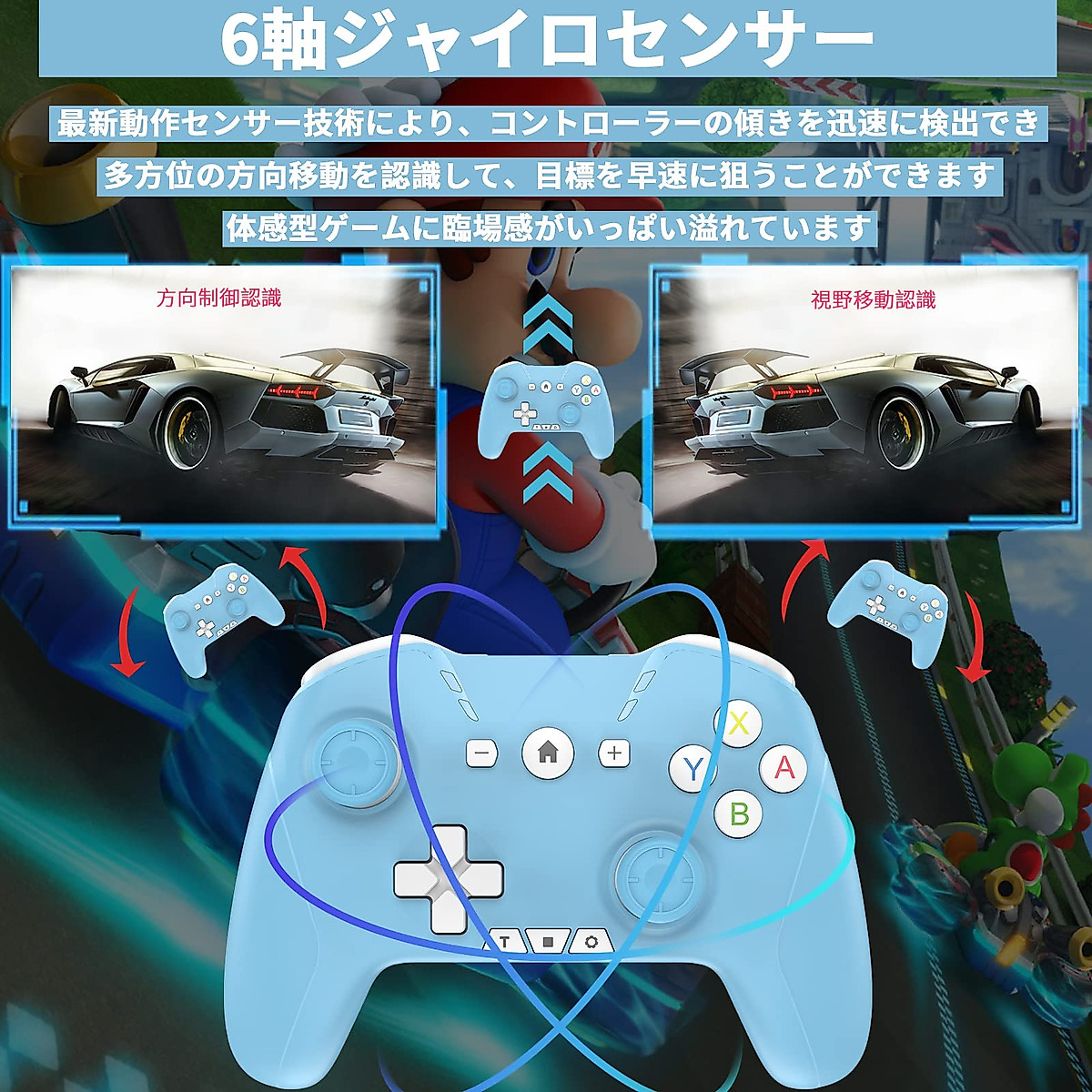 FONLAM Switch Controller Compatible with PC/iOS/Android, Wireless Controller for Nintendo Switch Lite/OLED, Programmable Back buttons, Cross Key is Interchangeable With Left Joystick, Layout of ABXY Can Be Changed, Adjustable Turbo Function/Vibration, Aut