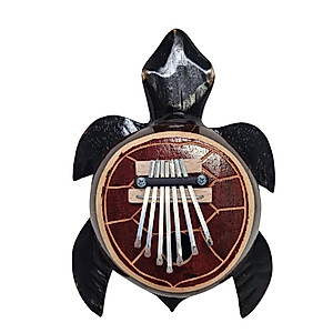 Karimba Thumb Piano 7 keys Coconut Shell TURTLE Musical kalimba Instrument Aboriginal Dot Design