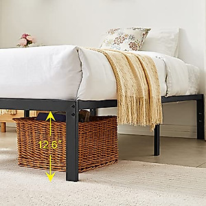 VECELO 14 Inch Metal Platform Bed Frame,Heavy Duty Steel Slat/Noise Free&No Box Spring Needed/Easy Assembly Mattress Foundation, Twin Size (Black)