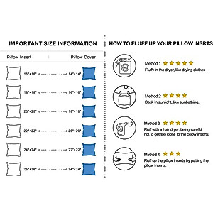 Fixwal 18x18 Inches Outdoor Pillow Inserts Set of 6, Waterproof Decorative Throw Pillows Insert, Square Pillow Form for Patio, Furniture, Bed, Living Room, Garden ( White )