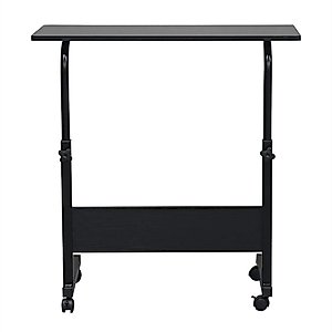Adjustable Height Mobile Computer Desk Rolling Computer Desk, Height Adjustable Mobile Laptop Stand Desk Rolling Cart, Mobile Small Standing Desk Portable Rolling Laptop Desk Overbed Bedside Desk