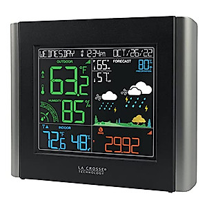 La Crosse Technology V10-TH-INT V10-TH Wireless WiFi Weather Station , Black