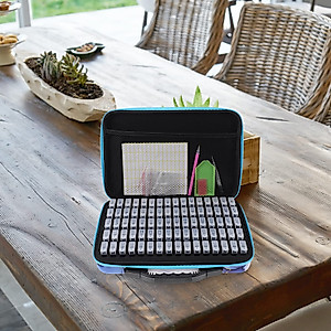 ULTNICE Portable Jewelry Organizer DIY Diamond Storage Box 80 Slot 5D Tools Box for Embroidery Craft Jewelry Beads Rhinestones Organizer Jewelry Organizer Clear