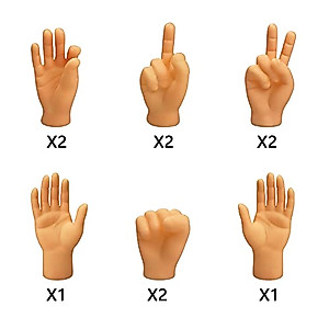 Pinkiwine 10 Pack Tiny Hands Finger Puppets Mini Hands for Kids Boys Girls Toddlers Christmas Stocking Stuffers Gifts