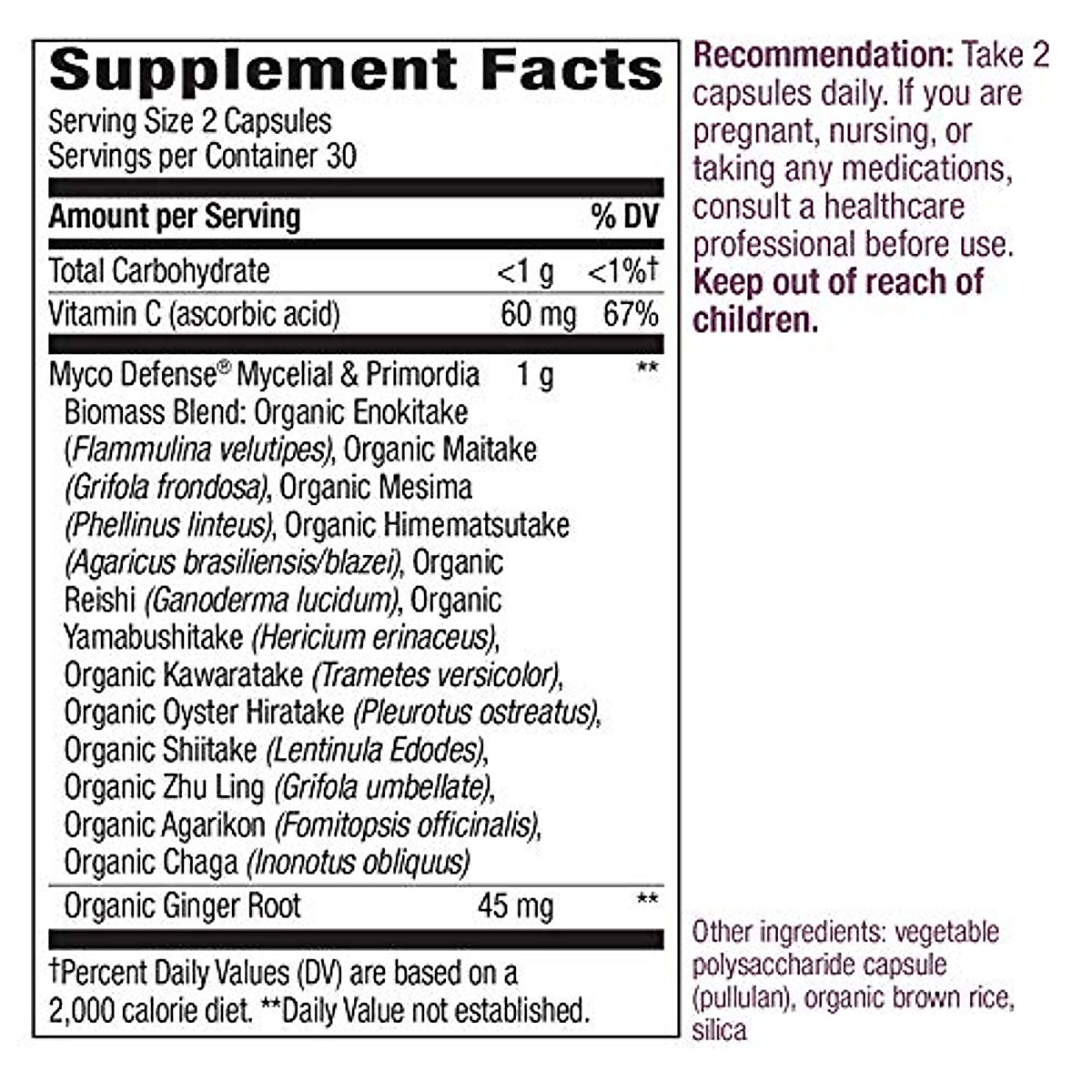 Nature's Way Myco Defense Premium Blend Mushroom Blend for Immune Support* Vegan 60 Capsules