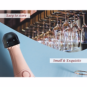 YOOHOTOUCH Champagne Stopper,2Pack Mini Champagne Saver Stoppers, Reusable Vacuum Leakproof Champagne Sealer,Perfect for Champagne, Cava, Prosecco & Sparkling Wine Bottle