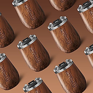 BrüMate Uncork'd XL MÜV - 100% Leak-Proof 14oz Insulated Wine Tumbler with Lid - Vacuum Insulated Stainless Steel Wine Glass - Perfect For Travel & Outdoors (Walnut)