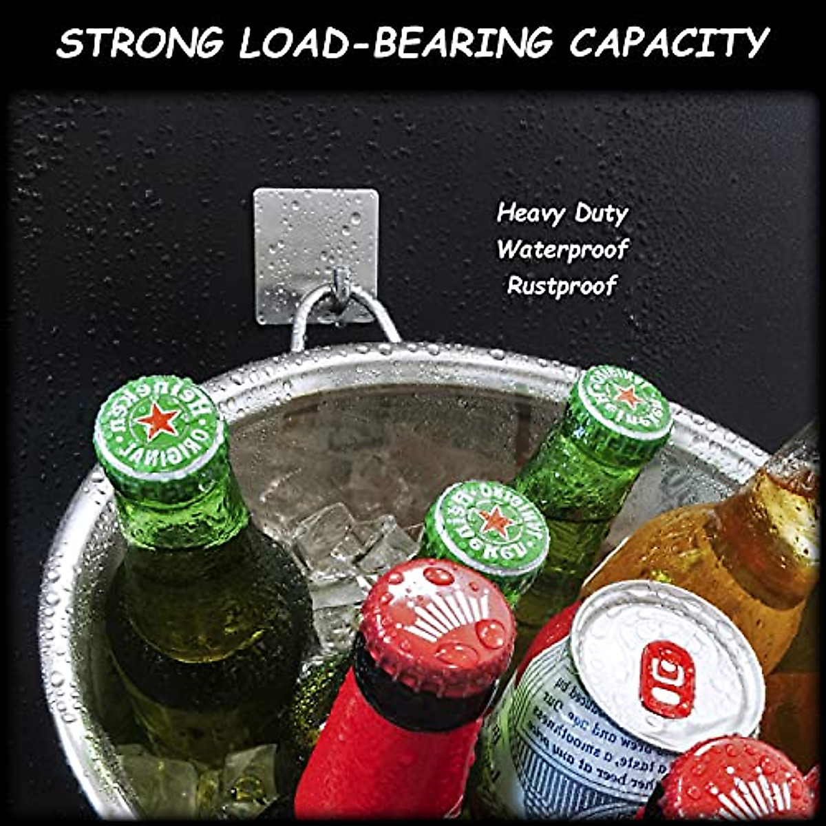 Kasilyic 10 Pcs Adhesive Hooks Heavy Duty for Hanging Towels, Robust Durable Waterproof Lengthened Thickened Wall Hooks for Hanging Coats Hat, Nail-Free and Drill-Free Door Holder Hooks for Bathrooms