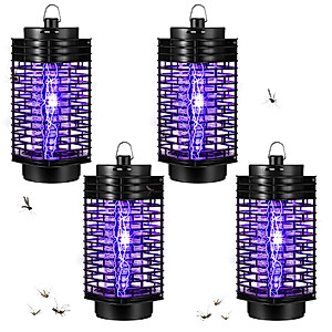 Kittmip 4 Pcs Bug Zapper Mosquito Zapper Fly Traps Indoor for Home Mosquito Repellent Outdoor Patio Insect Mosquito Trap Killer for Kitchen Backyard Garden Camping Bedroom Office Fruit, Black