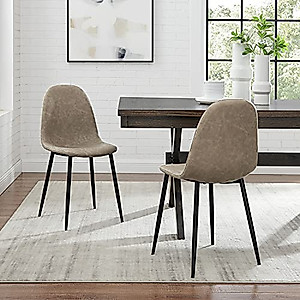 Crosley Furniture CF501619-BR Weston Dining Chair (Set of 2), Distressed Brown/Matte Black
