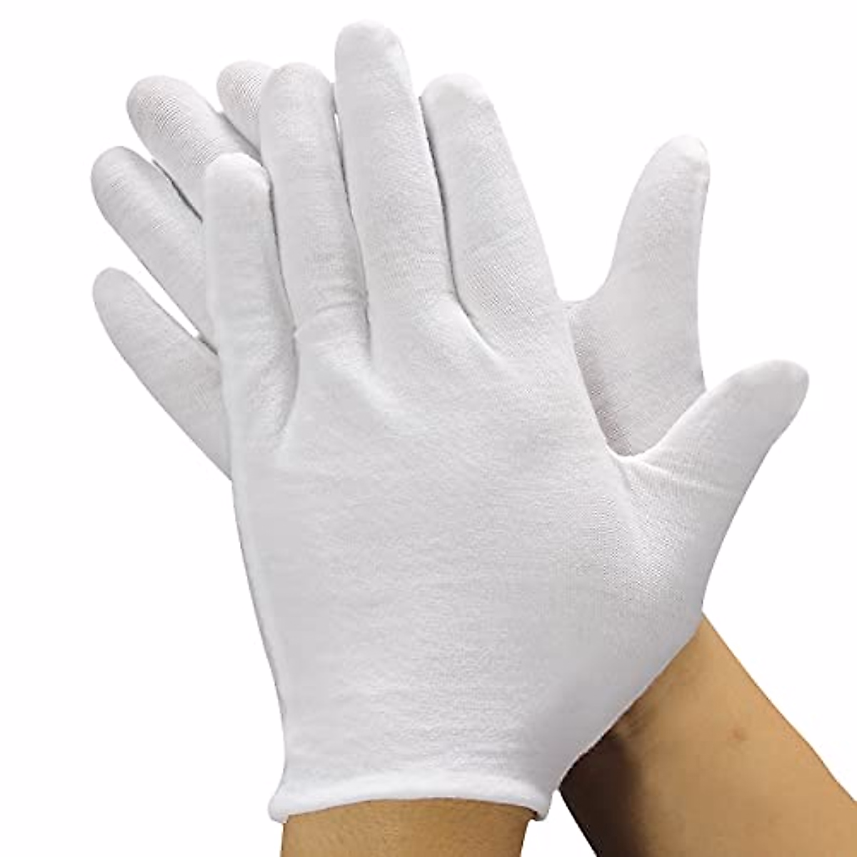 Cotton Gloves Hand Care Work Gloves Lint Free Gloves, Extra Large, White 5 Pairs