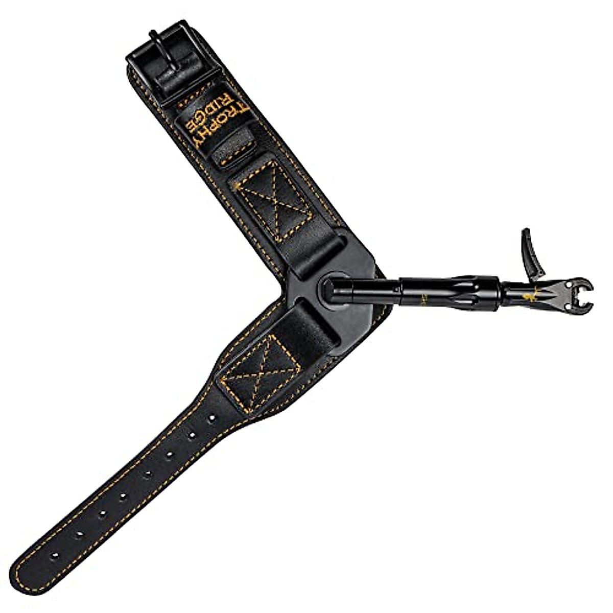 Trophy Ridge Shootout Compact Dual-Caliper Archery Bowhunting Release - 360° Swivel Arm, Adjustable Length, Trigger Travel Tuning, Premium Leather Buckle Strap, Black