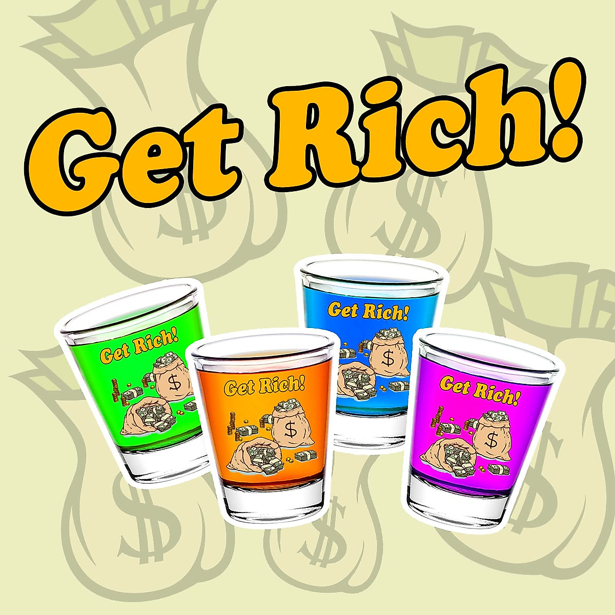 HOMEYUT Shot Glasses, 1.5oz Color Changing Shot Glasses Set of 4/Super Cute Ornate Shot Glasses/Funny Glasses/Heavy Base Shot Glass Set/Tequila Shot