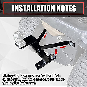 VIAGL Lawn Mower Trailer Towing Hitch, Garden Tractor Pro Hi Hitch Fit for John Deere Cub Cadet Husqvarna Riding Mowers Trailer Hitch for Lawn Mower