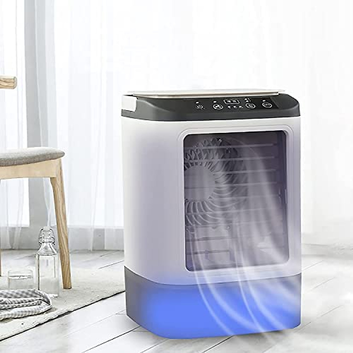 Portable Air Conditioner, 3 Wind Speeds Evaporative Air Cooler Quiet Fast Cooling Air Personal Conditioner with Humidifier for Home Office Bedroom Travel Camping