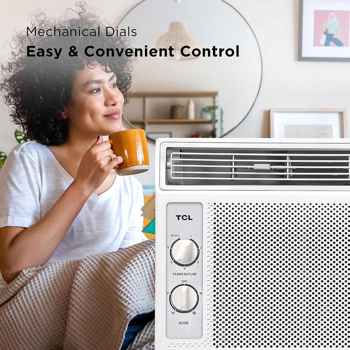 TCL H5W33M 5,000 Mechanical Controls 5000 BTU Window Air Conditioner,150 Sq. Ft, Easy-to-Use, Reusable Filter, Compact Design, White