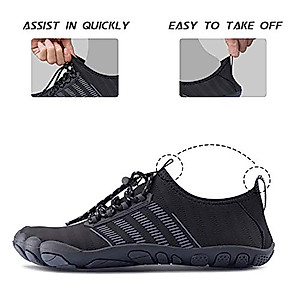 SAYOLA Water Shoes Womens Mens Swim Pool Beach Aqua Quick Dry Sports Barefoot Diving Boating 501 Black