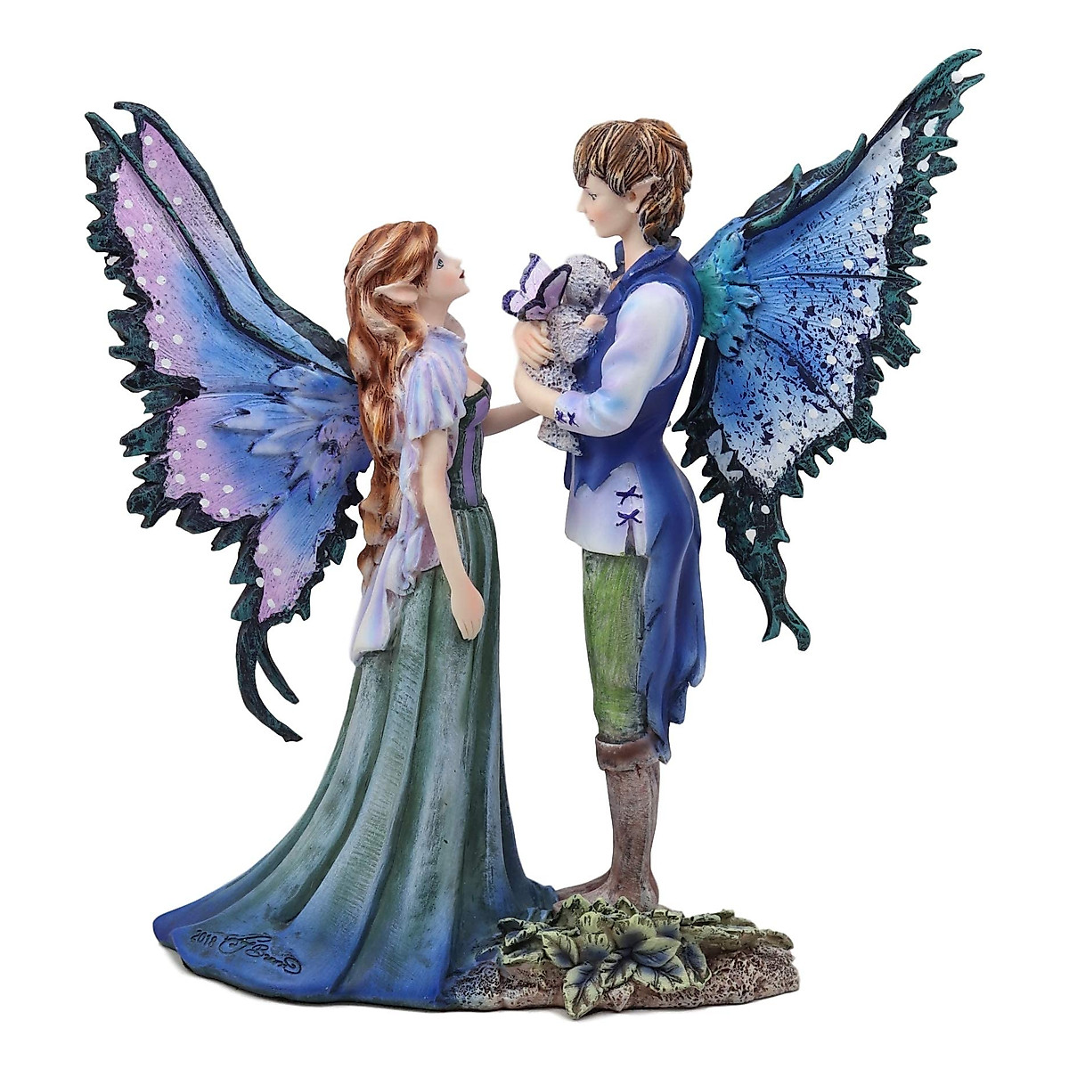 Ebros Amy Brown Family Love Fairy Mother Father and Baby Child Statue 9.5" Tall Fantasy Mythical Faery Garden Magic Collectible Figurine Fairies Pixies Nymphs Decor