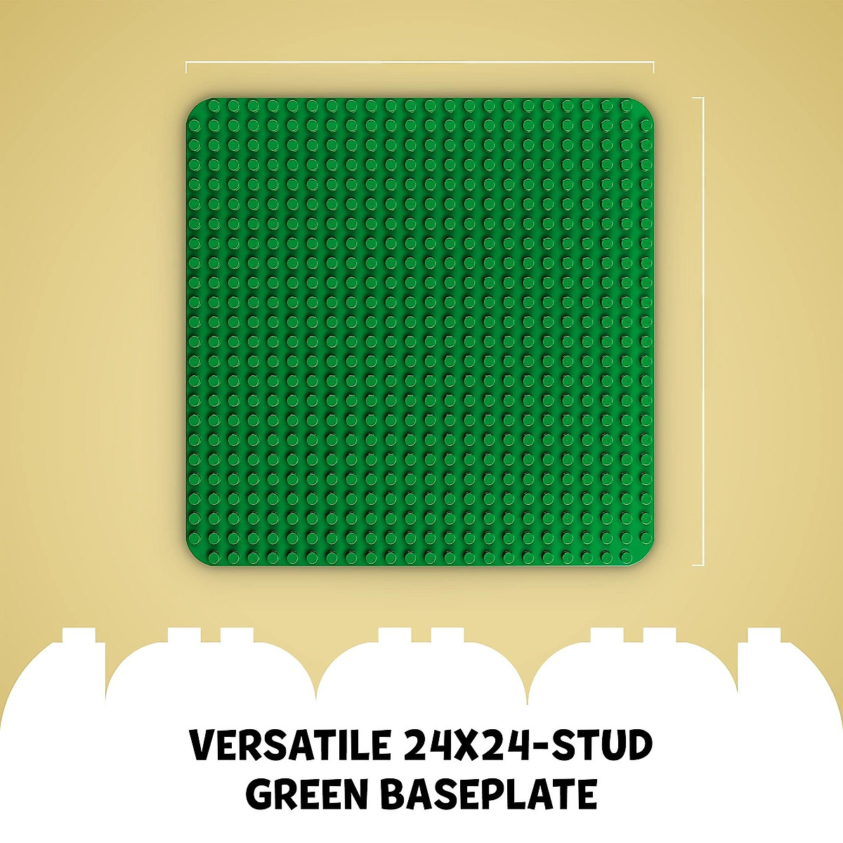 LEGO DUPLO Green Building Plate, 24x24 Stud Foundation for Toddlers to Build, Play, and Display Their Brick Creations, Baseplate Construction Toy for Kids, 10980
