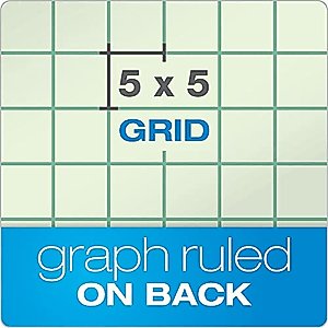 TOPS Engineering Computation Pad, 8-1/2" x 11", Glue Top, 5 x 5 Graph Rule on Back, Green Tint Paper, 3-Hole Punched, 100 Sheets (35500)