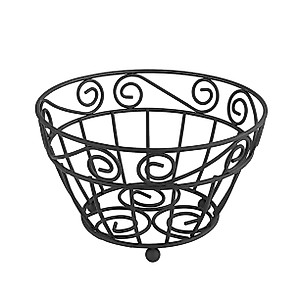 Spectrum Diversified Scroll Fruit Bowl, Large, Black