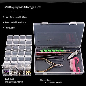 SULLMAR 3PCS 28 grids Rhinestone Box Diamond Picture Box Plastic Jewelry Storage Box Storage Container Gem Container Nail Tools Storage Box DIY Art Craft Nail Art Small Jewelry Bead Storage