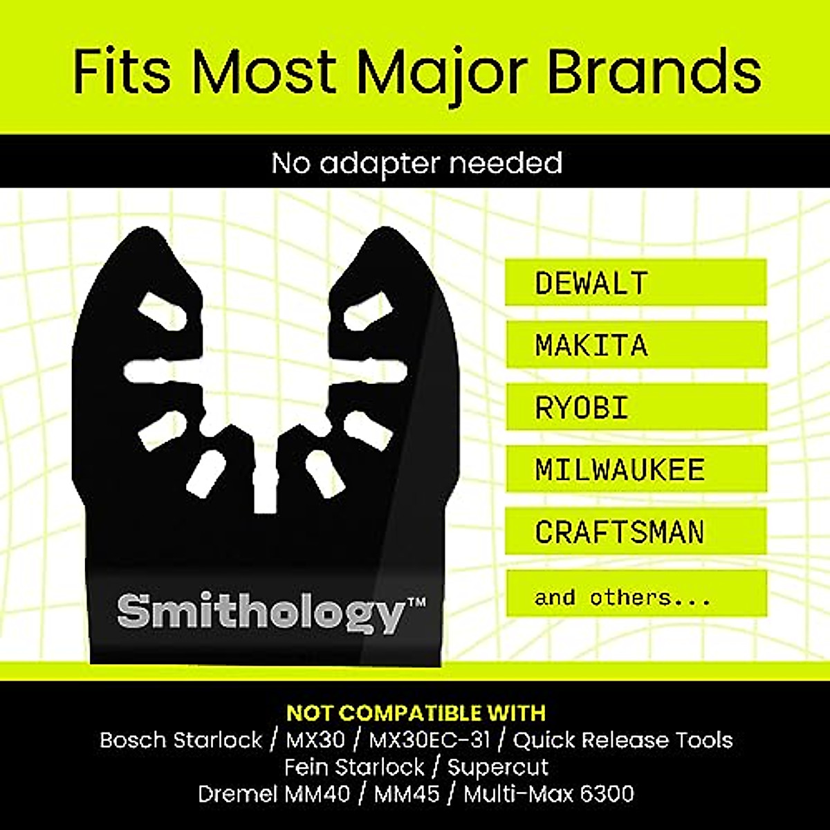 Smithology Carbide Oscillating Saw Blades – 5 Pcs Metal Cutting Multi Tool Blades for Hard Metal, Nails, Screws, Carbide Oscillating Tool Blades, SMTOCB02-5