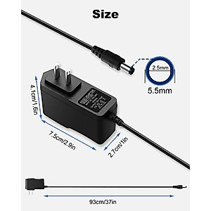 12V 0.5A 500mA DC Power Supply Adapter 12 Volt AC Adapter 100-240V 50-60Hz AC to DC 12V 0.5A Power Adapter, 12V DC Power Supply 500mA Transformer with 5.5mm x 2.5mm DC Outlet Plug