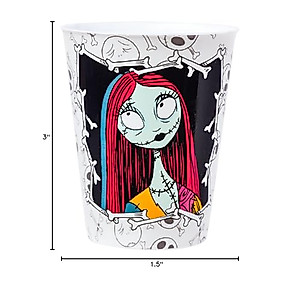 Silver Buffalo Disney Nightmare Before Christmas Character 4 Pack Plastic Mini Cup Set, 1.5 Ounces