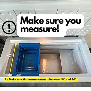 FreezerMax MEGA Add a Layer Organization System. Adds a middle layer of storage to large freezers. Heavy Duty System for 15+ cu ft Deep Freezers. MEASURE YOUR FREEZER BEFORE ORDERING