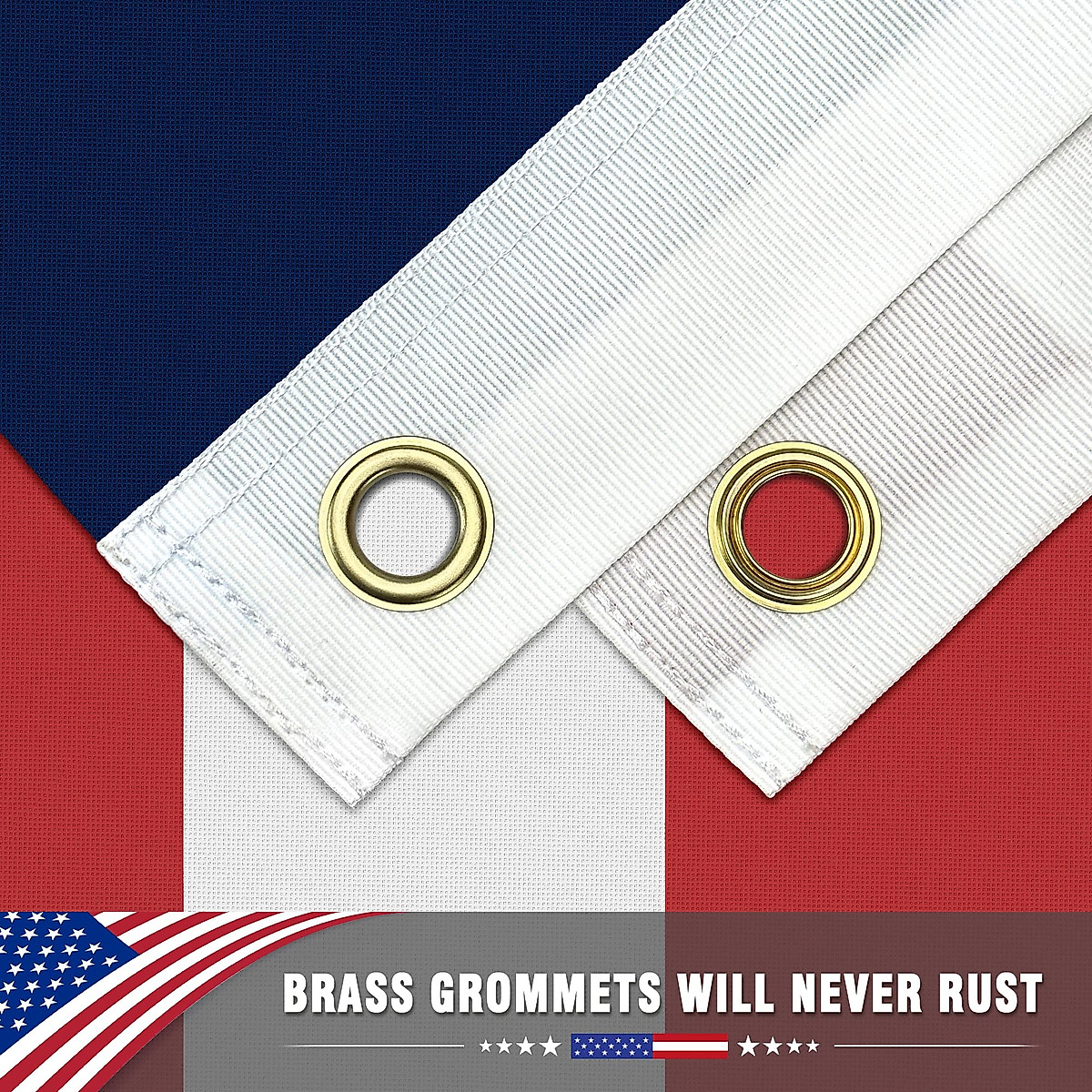 5x3 Ft American Outdoor Flag US Flag Bright Color and UV Fade Proof Canvas Header and Double Stitched - USA Flags with Brass Grommets