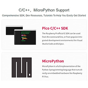 waveshare RP2040-Plus Board with Pre-Soldered Header, Pico-Like MCU Board Based on Raspberry Pi RP2040, Dual-Core Arm Cortex M0+ Processor Onboard 4MB Flash,USB-C Connector,Recharge Header,etc