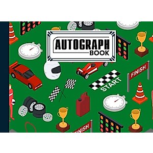 Autograph Book: Premium F1 Racing Cover | Signatures Blank Scrapbook, Memorabilia Album Gift, Keepsake Memory Book, Size 8.25" x 6" By Lore Heil