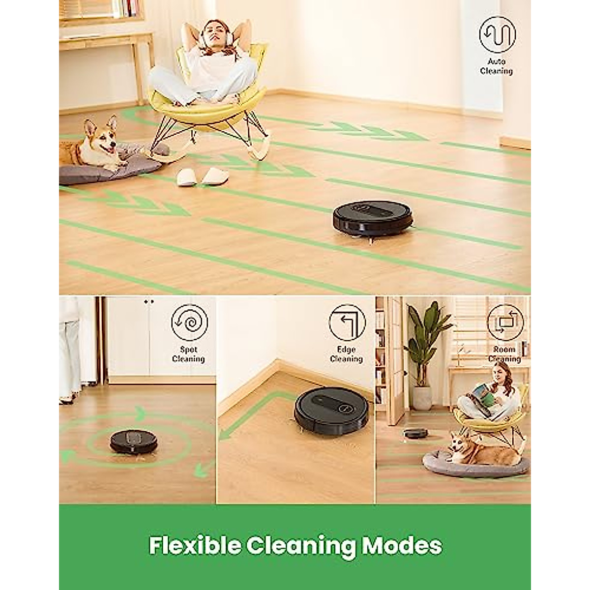 Vactidy Nimble T7 Robot Vacuum and Mop Combo, WiFi/App/Alexa/Siri Control, Robotic Vacuum Cleaner with Schedule, 2 in 1 Watertank & Dustbin, Self-Charging, Slim, Ideal for Hard Floor, Pet Hair, Carpet