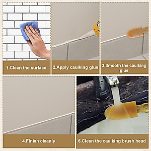 8pcs Rubber Caulking Tool, Reusable Sealant Spatula Spreader 4 Sizes Silicone Caulk Finishing Set Tool Multifunctional Caulking Remover/Smoothing Tool Applicator for Tiles Brick Kitchen Bathroom