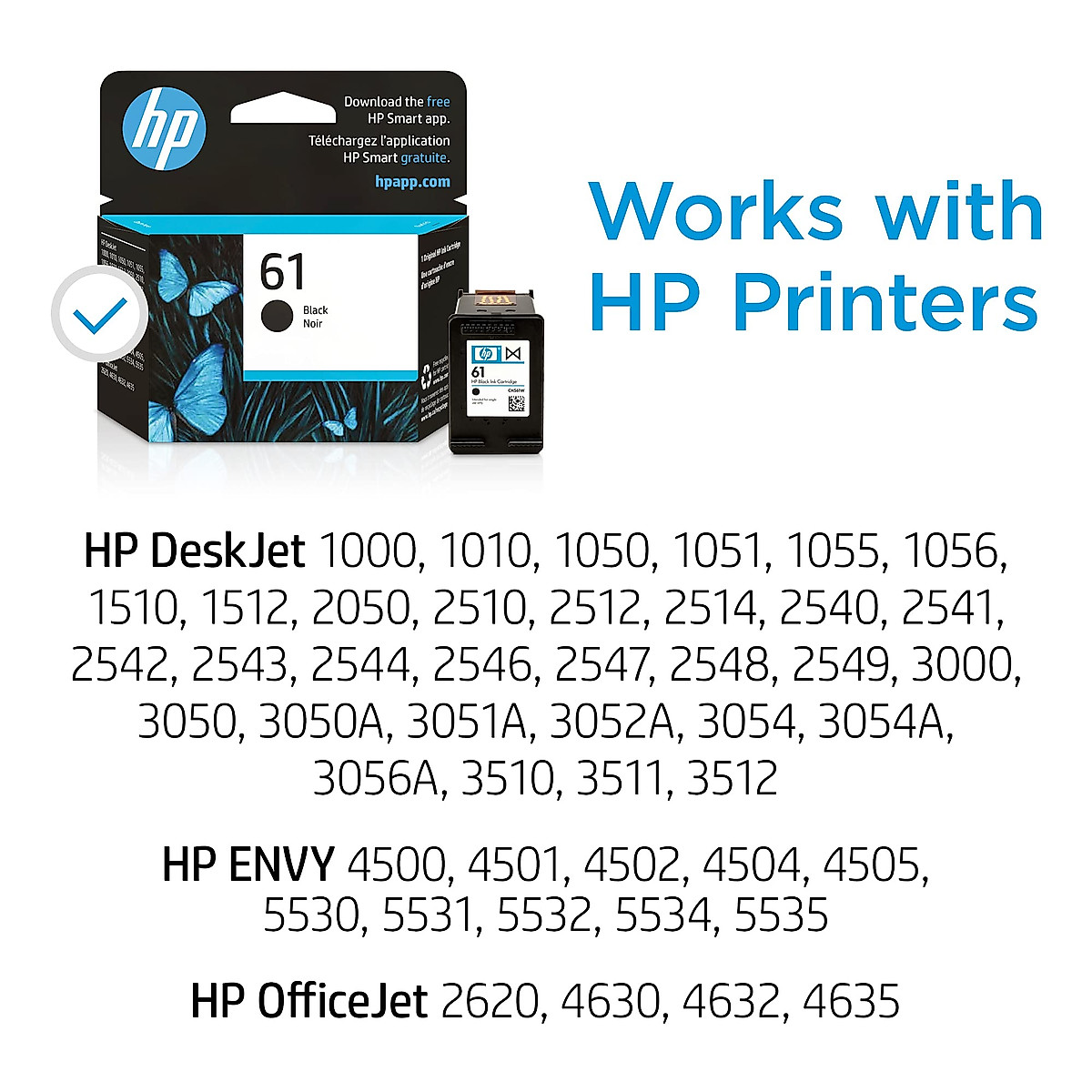 HP 61 | 2 Ink Cartridges | Black, Tri-color | CH561WN, CH562WN