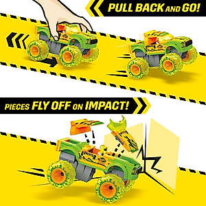 MEGA Hot Wheels Monster Trucks Building Toy Car, Smash & Crash Gunkster with 84 Pieces, 1 Micro Action Figure Driver, Green, Kids Age 5+ Years