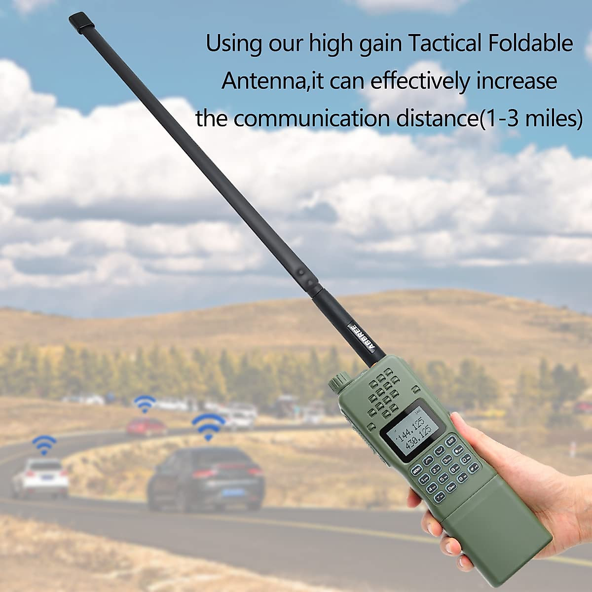 AR-152 10W Powerful Ham Radio Military Grade Long Range Two Way Radio with 12000mAh Larger Battery,Tactical Antenna,Speaker Mic and USB Charging Cable Full Kits