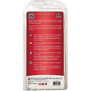 SINGER | Quarter Inch Piecing Presser Foot, Creates Perfect 1/4 Inch Seams, Great for Quilting, Baby & Doll Clothes - Sewing Made Easy