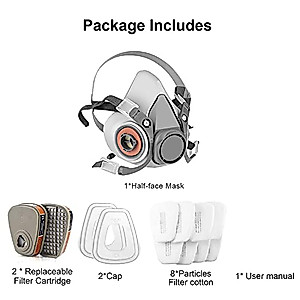 Active Carbon Gases Chemicals Respirator - for Vapors, Paint, Dust,Formaldehyde, Sanding, Polishing, Spraying,Machine Polishing and other Work