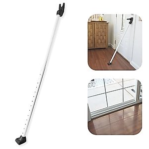 SECURITYMAN Adjustable Door Security Bar - Constructed of High Grade Iron - Great for Apartment Security or Home Protection Door Stoppers -(22.25” - 43.7” for Doors) (22.25” - 39.25” for Patio), White