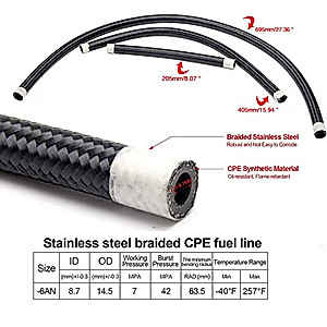 OSIAS Universal Adjustable Aluminum FPR Fuel Pressure Regulator Kit +160 Psi Pressure Gage AN6-6AN Fuel Line,Hose Fitting Connectors Kit