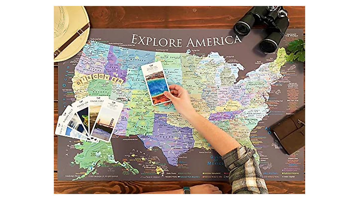 Explore National Parks Map Poster - Slate Edition