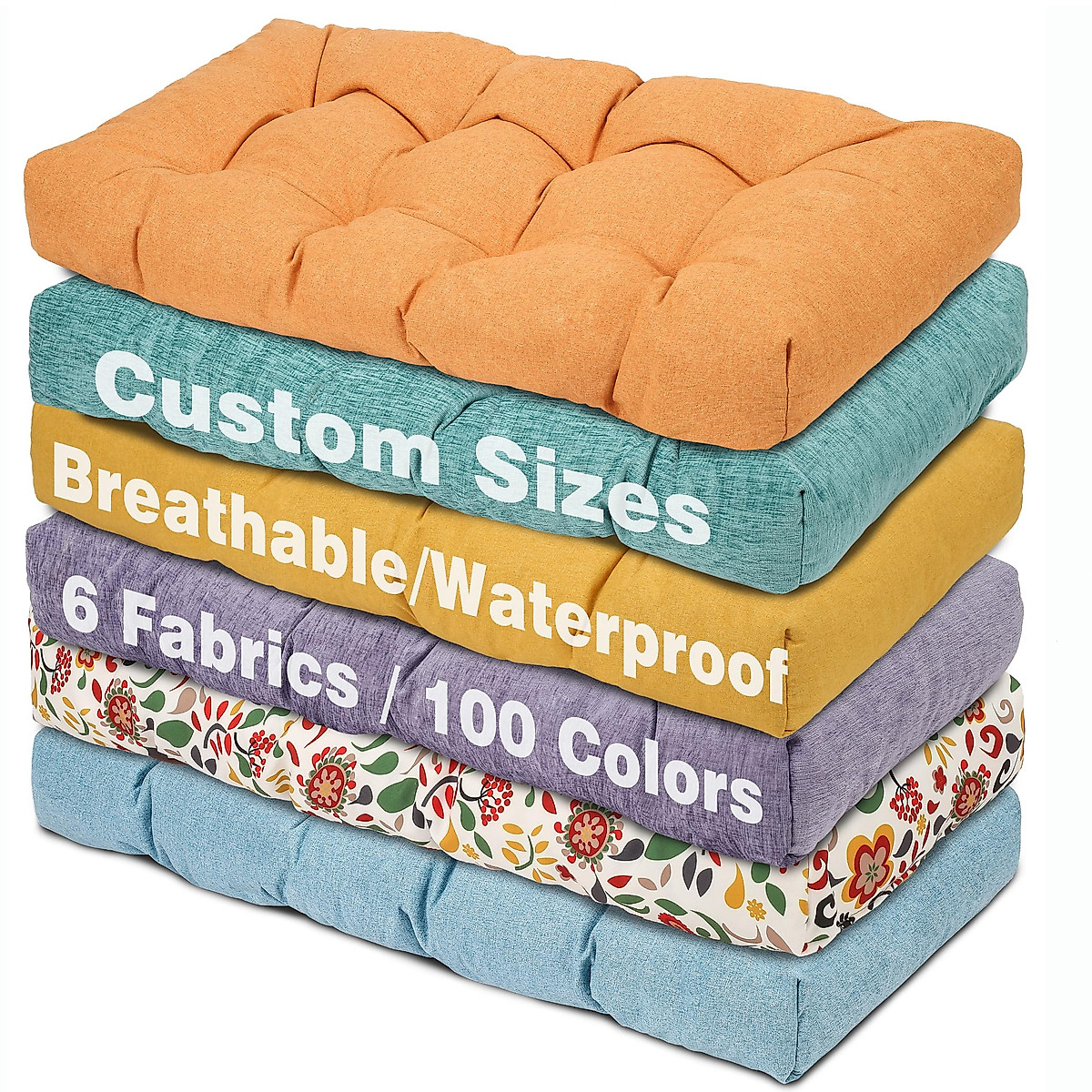 Custom Tufted Bench Cushions,Non Slip Memory Foam Bench Cushion for Indoor Furniture,4 inches Thick Outdoor Swing seat Cushions,Water Resistant Bench Pillows Pads for Piano Garden