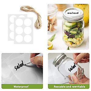 SKOCHE Mason Jars 16 oz with Airtight Lids and Bands, 12 Pack Pint Clear Glass Regular Mouth Canning Jars, Ideal for Pickling, Fermenting, DIY Decors, Fruit Preserves, Jam or Jelly, 12 Labels