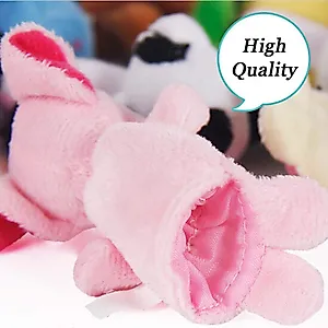 Easter Eggs with Mini Animal Finger Puppets Plush Toys, Kids Easter Basket Stuffers Party Favor School Classroom Rewards, Easter Egg Hunt Filler 12 Pack